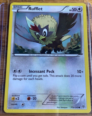 Rufflet 115/135 - Plasma Storm - Common - Pokemon Card TCG - Lightly ...
