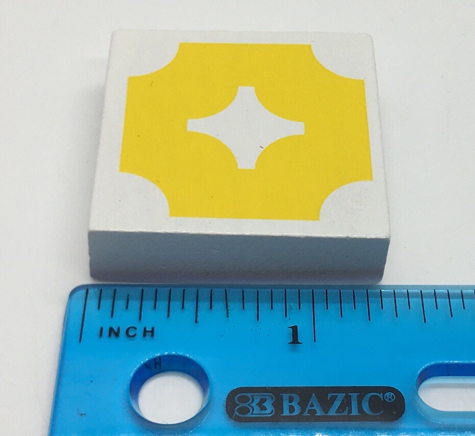 CROSSWISE Game Replacement Pieces Parts ALL 7 YELLOW SHAPE TILES Wooden ...