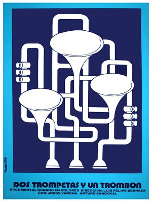 Decor Poster.Interior design.Room art.One trombone and 2 trumpets.7340 ...