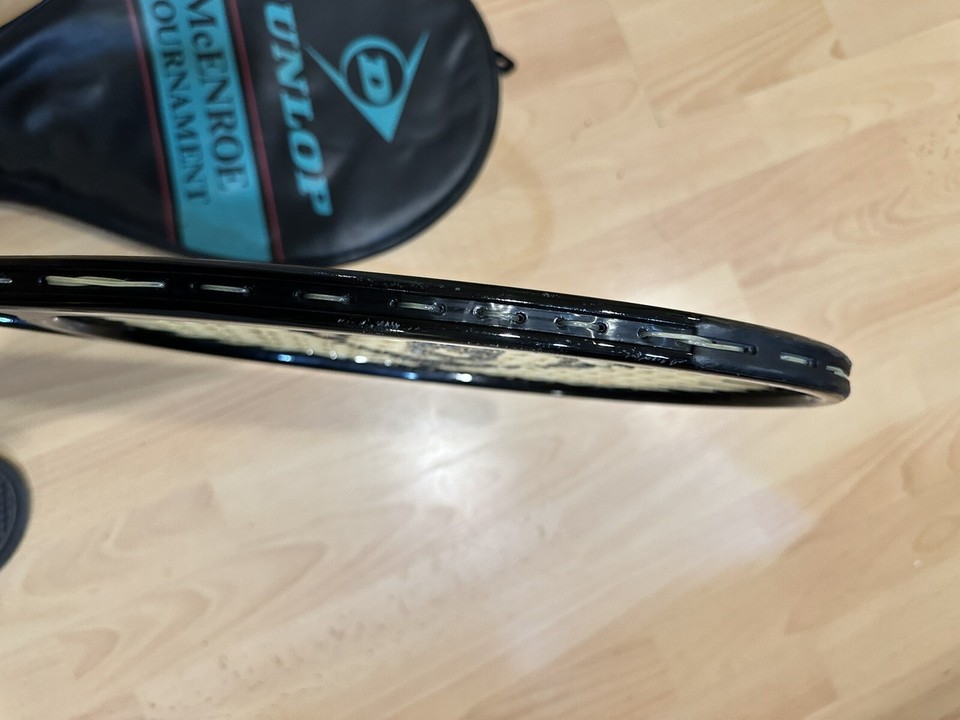 VINTAGE DUNLOP McENROE TOURNAMENT GRAPHITE TENNIS RACQUET W/CARRY BAG ...
