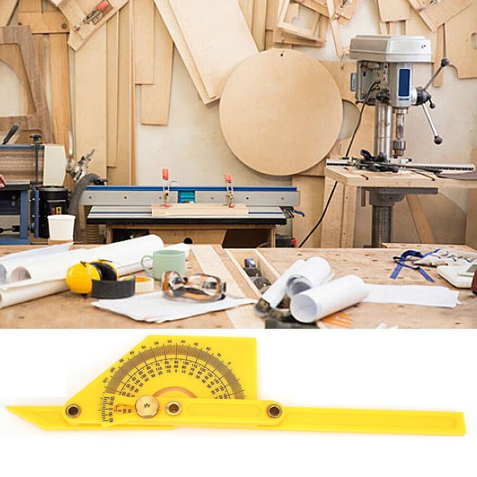Plastic 180 Degree Pointer Protractor Angle Ruler Woodworking Measuring ...