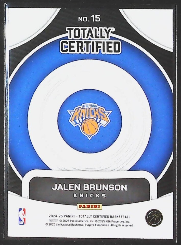 2024-25 Panini Totally Certified Jalen Brunson On Target #15 New York ...