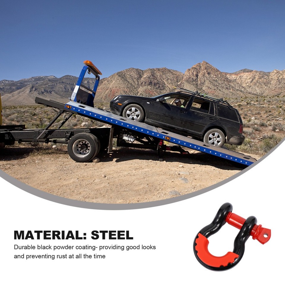 U Type Shackles Steel D-Ring Shackle Towing Hook Trailer Ring Tow Hook ...