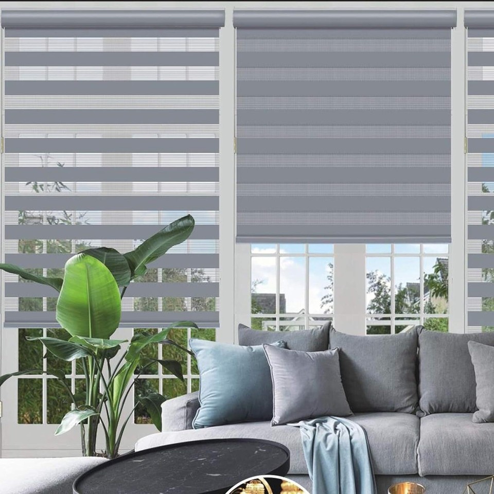 Zebra Vision Window Roller Blind Easy Fit 165cm-210cm Drop Day and ...