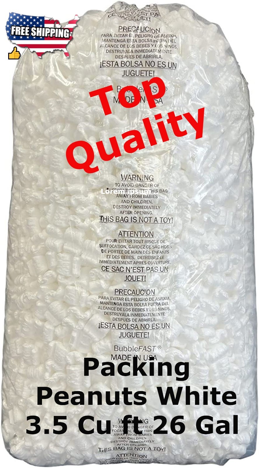 Foam Popcorn White 3.5 Cu ft 26 Gal Foam Peanuts for Shipping Pack Ship ...