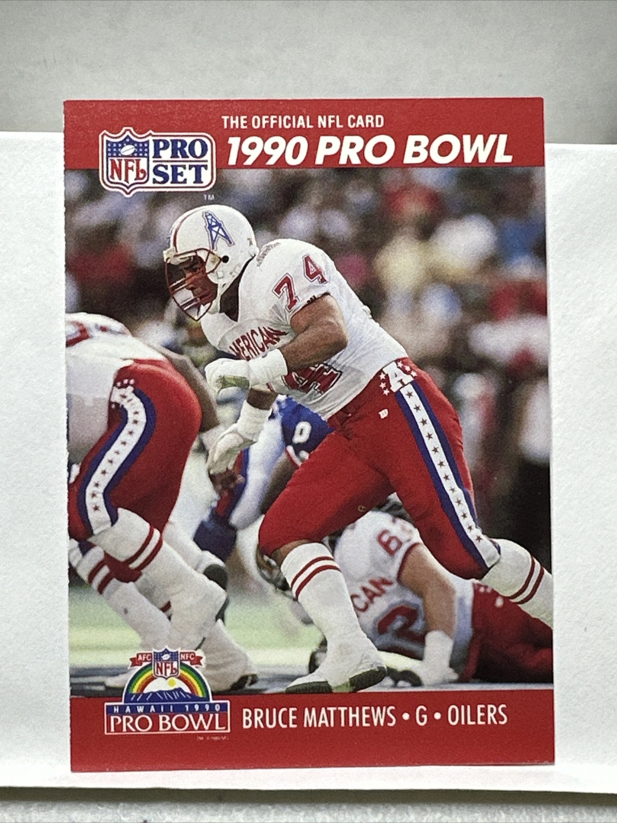 1990 Pro Set 1990 Pro Bowl Houston Oilers Bruce Matthews Football Card ...