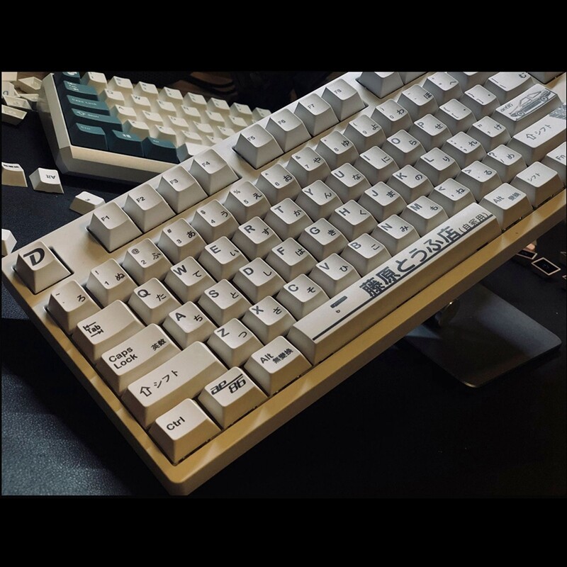 124 Keys Japanese PBT White AE86 Initial D Cherry Keycaps for Cherry ...