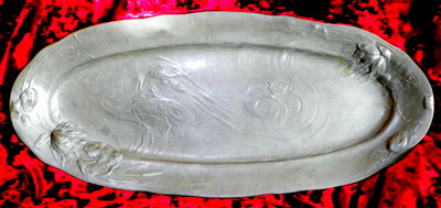 VINTAGE ART NOUVEAU LARGE PEWTER FISH PLATTER BY KAYSERZINN, GERMANY | eBay