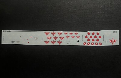 WARHAMMER 40K DARK ANGELS Transfers Sheet Decals SPACE MARINES New OOP ...