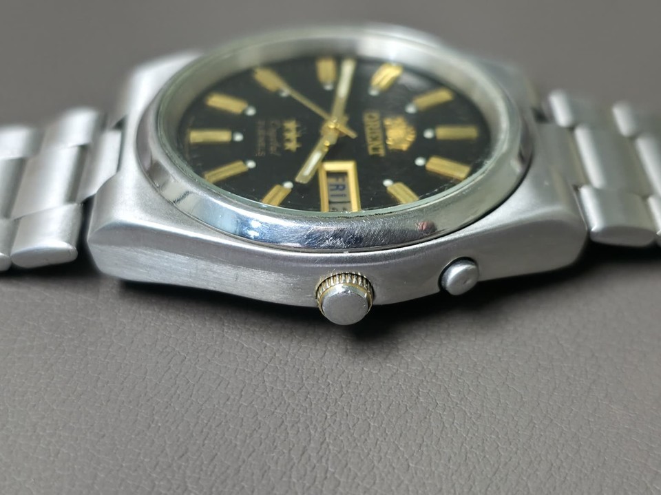 Vintage Orient 3 Star Automatic Unique Black Dial 36mm Men's Watch | eBay