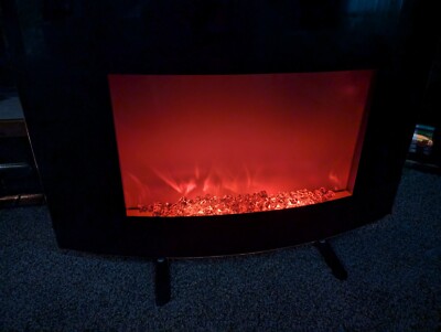 Febo Flame Electric Fireplace Heater LED Light Up Wall Mount ZHS-35-B w ...