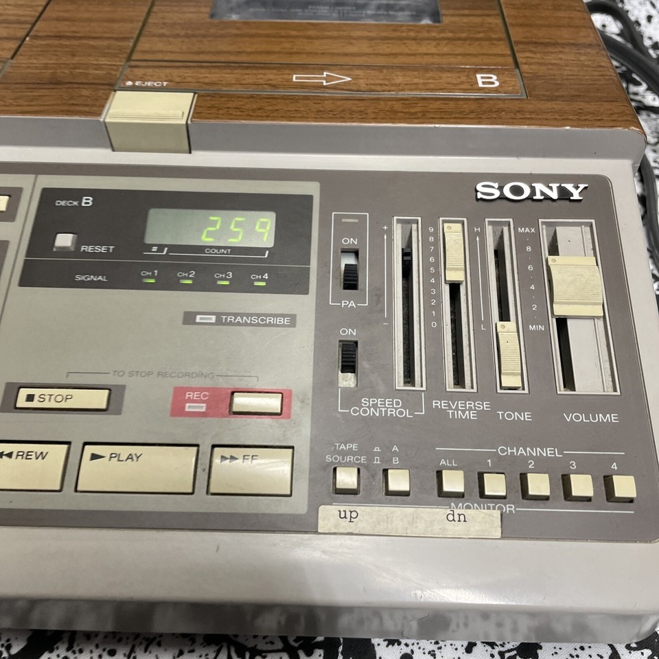 Sony Confer-Corder BM-246 Transcriber Recorder with Key Woodgrain Turns ...
