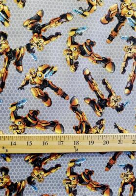 100% Cotton Fabric "Transformers, BumbleBee - HoneyComb pattern" Print ...