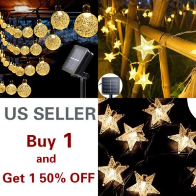 20-100 LED Solar String Lights Patio Garden Waterproof Outdoor Star ...