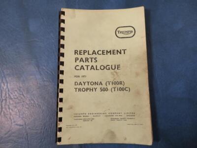 Triumph Replacement Parts Catalogue for 1971 Daytona & Trophy 500, COPY ...