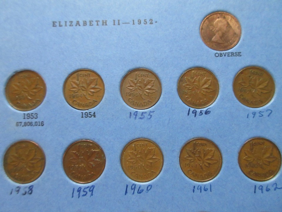 Set of Canada Small Cents 1920-1972 In WHITMAN Folder Penny 1c 1p | eBay