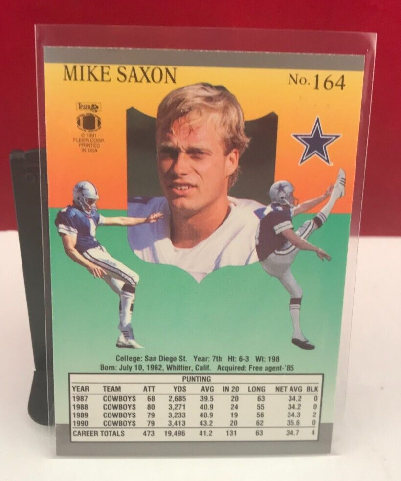 MIKE SAXON 1991 FLEER ULTRA FOOTBALL CARD # 164 | eBay