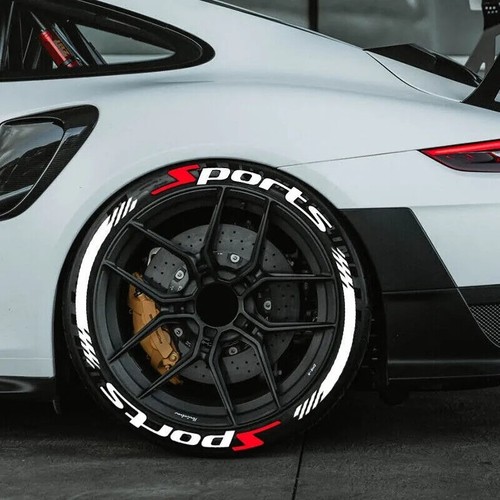 8pcs Permanent Tire Lettering Sticker SPORTS Rubber 1.25'' For 15''-24 ...