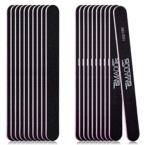 20Pack Nail Files, Double Sided Emery Board Manicure File for 100/180 ...