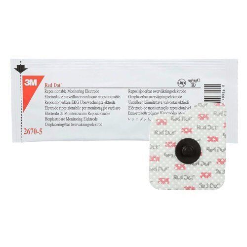 3M 2670-5 Red Dot Repositionable ECG Monitoring Electrodes for sale ...