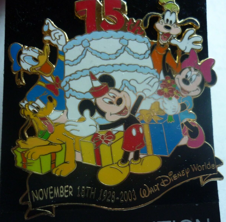 DISNEY WORD PIN MICKEY'S 75TH BIRTHDAY NOVEMBER 18TH 1928~2003 LIMITED ...