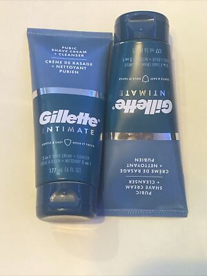 2 ~ Gillette Intimate 2-in-1 Pubic Shave Cream + Cleanser 6 oz Each | eBay