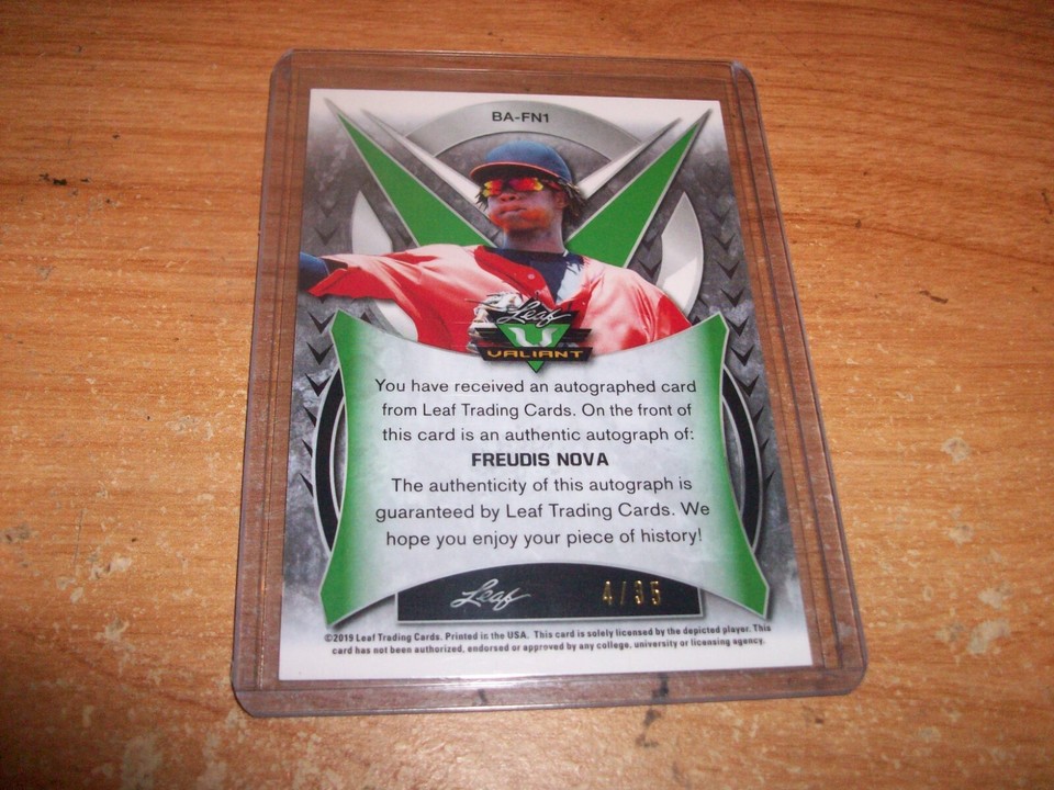 2019 MLB Leaf Valiant Baseball Freudis Nova Rookie Auto Card /35 ...