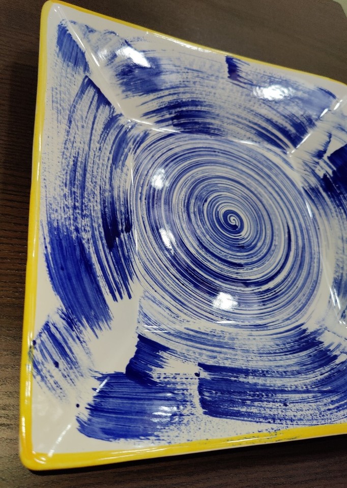 Coelho Coelho Stoneware Square Platter Serving Hand Painted Portugal ...