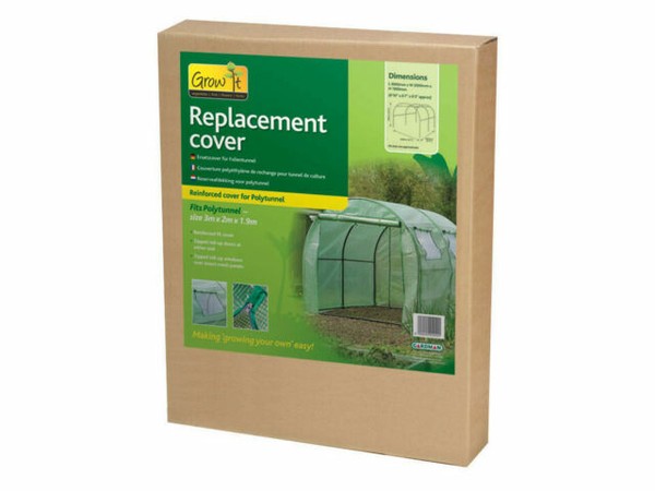 Gardman Replacement Reinforced Cover for a Garden Polytunnel 3m L X 2m ...