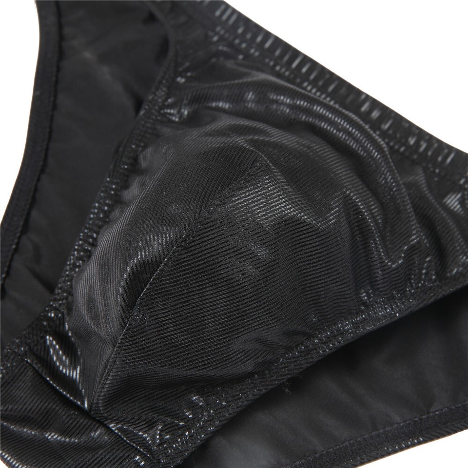 Men's Metallic Shiny Briefs Sexy Underwear Low Rise Bikini Clubwear ...