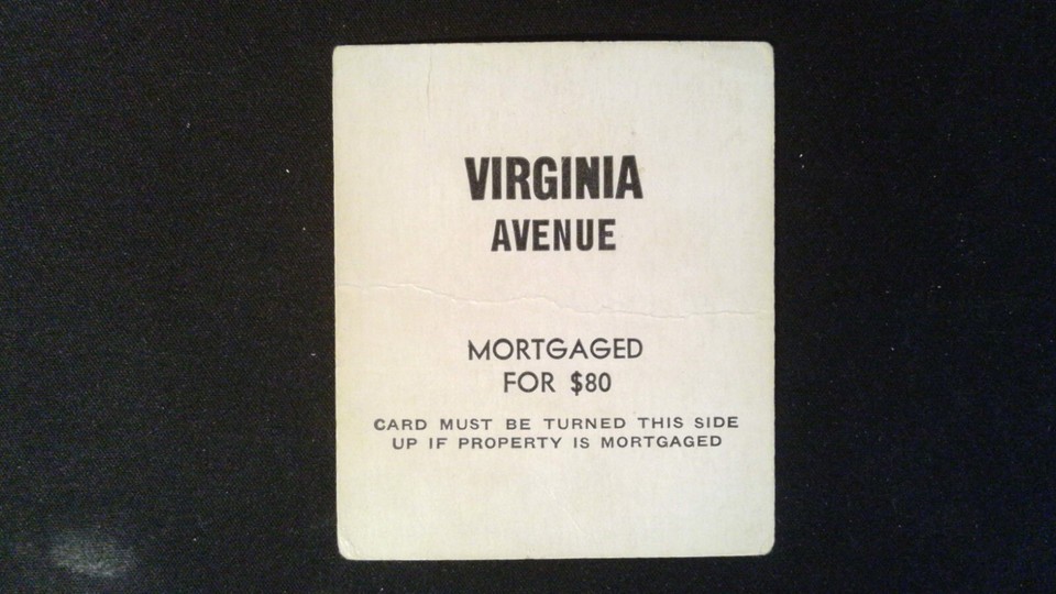 1940 Monopoly Virginia Avenue Replacement Property Card Original ...