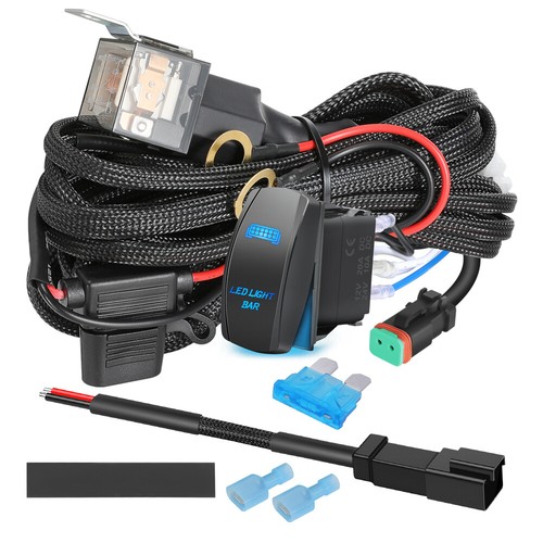 16AWG DT Connector Wiring Harness Kit ON/OFF 5Pin Rocker Switch LED ...