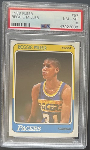 1988 Fleer Basketball #57 Reggie Miller Pacers Rookie Card RC PSA 8 NM ...