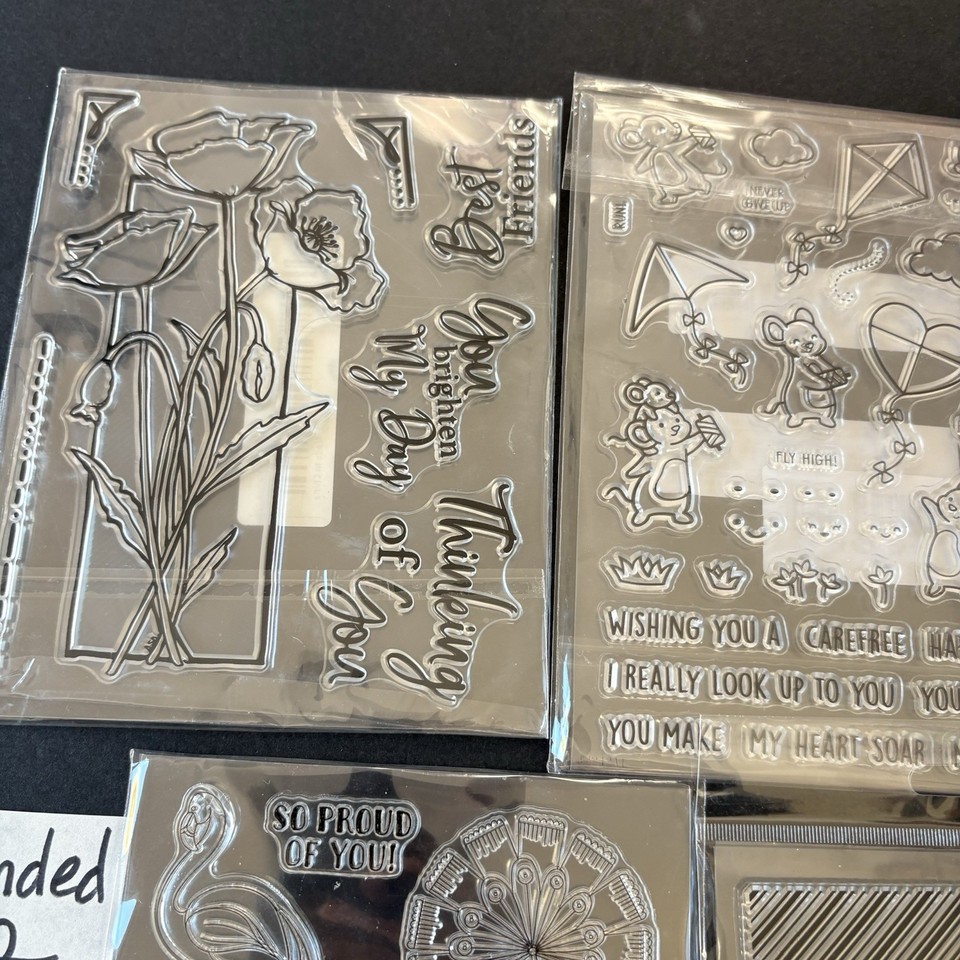 Unbranded #2 LOT of 4 Various Themes Sets Clear Stamps Dies LOT *READ ...