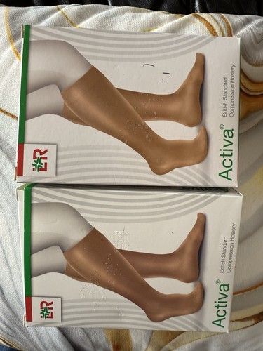2 Pairs Activa Class 1 Compression Stockings Below Knee, Closed Toe ...