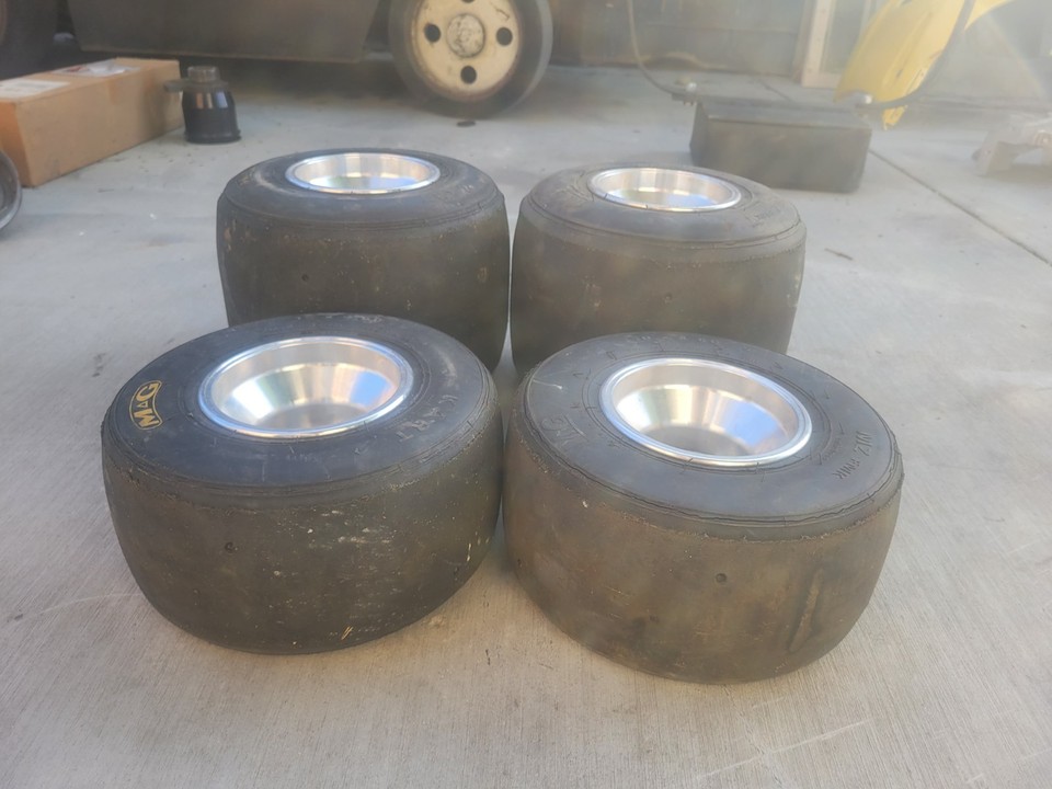 Go Kart Racing Aluminum Wheels and MAG Tire Slicks 10x4.60 FRONT and ...