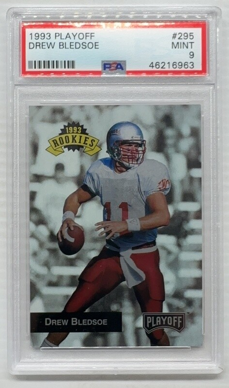 1993 Playoff Drew Bledsoe Rookie Card RC #295 PSA 9 MINT New England ...