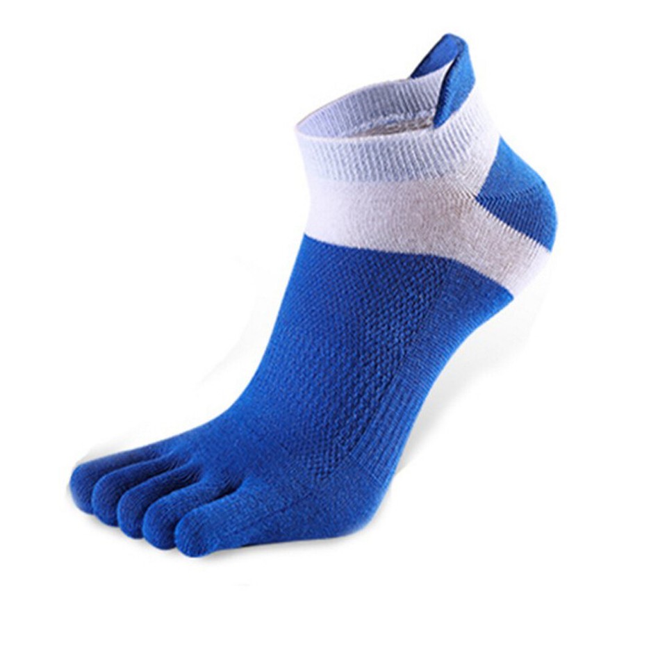 Mens Cotton Toe Socks Five Finger Solid Sport Ankle Breathe Low Cut ...