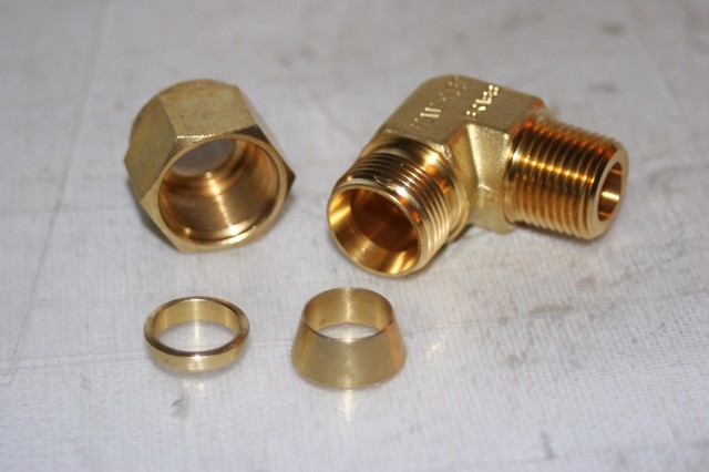 1/2" Tube /8" MNPT Brass Male Elbow Fitting Ham-Let 769LB1/2X3/8 for ...
