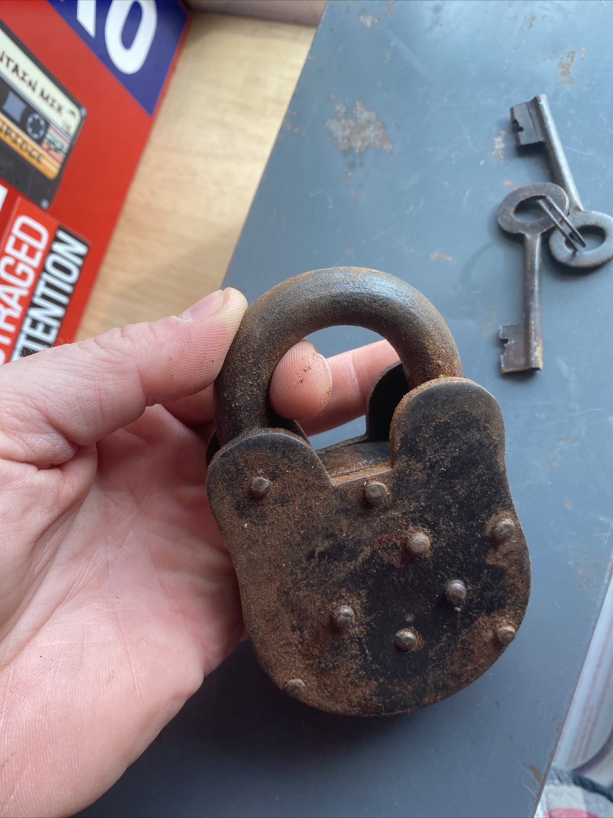 Winchester Padlock Stagecoach Gunsmith Lock Key Patina 1.5LB+ Western ...