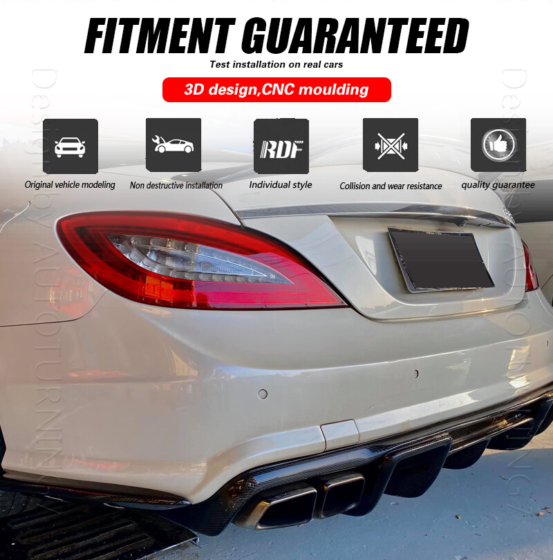 Fits Benz W218 CLS550 CLS63 2012-2018 REAL Carbon Fiber Rear Bumper ...