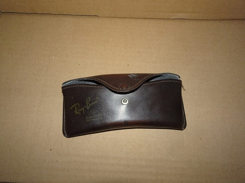 Vintage Ray Ban Diamond Hard 52014 Chrome Frame Sunglasses With Leather ...
