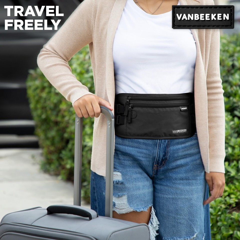 VAN BEEKEN RFID Travel Money Belt Hidden Money Belts for Travel for Men ...