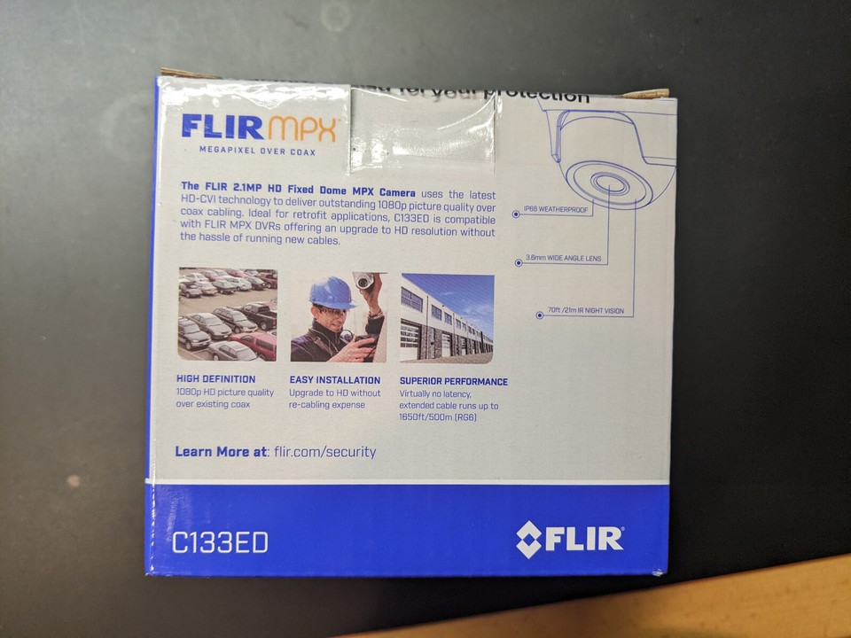FLIR MPX Outdoor Camera C133ED 2.1MP 1080P HD 3.6mm (NEW IN SEALED BOX ...