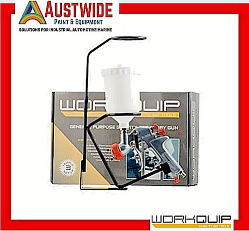 Workquip Gravity Spray Gun & STAND Supplied With 3 Set ups 1.4 , 1.8 ...