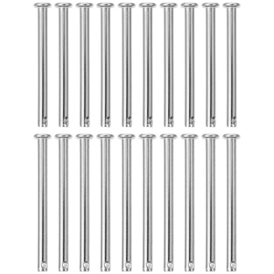 20Pcs Stainless Steel Shaft Flat Head with Hole Cylindrical Pin Bolts ...