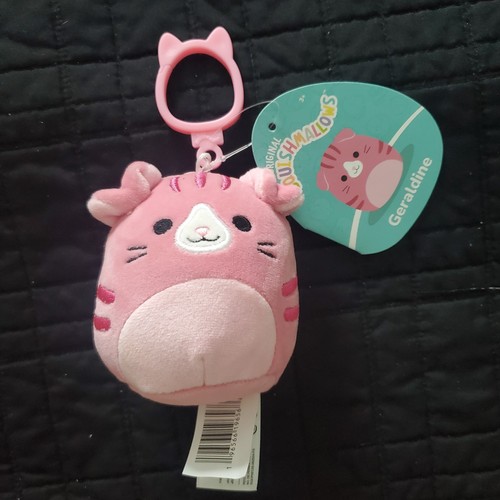 NWT Geraldine Scottish Fold Tabby Cat Squishmallow Plush Backpack Clip ...