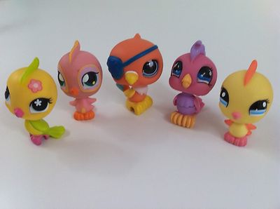 Parakeet 12 Bird Parrot Realistic Eye Littlest Pet Shop LPS Lot Yellow ...