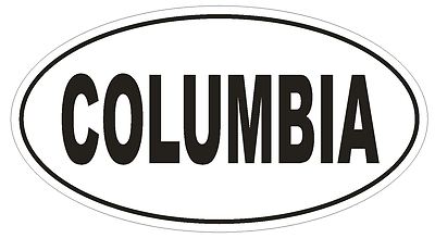 COLUMBIA Oval Bumper Sticker or Helmet Sticker D1823 Euro Oval ...