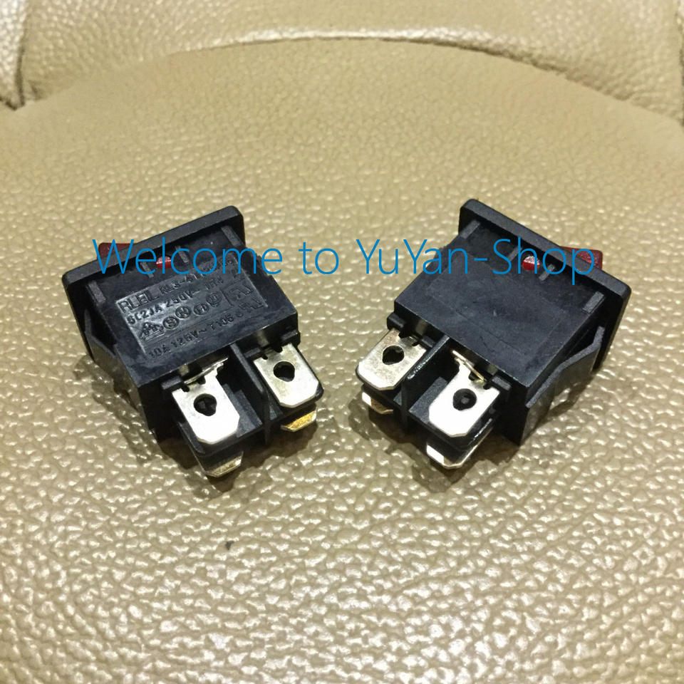 2pcs RLEIL RL3-4T125/55 10A 125V 4 Pins Rocker Switch with Red lamp # ...
